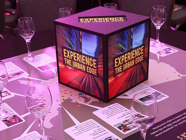 Lightup branded table centerpieces gallery - Illuminaria
