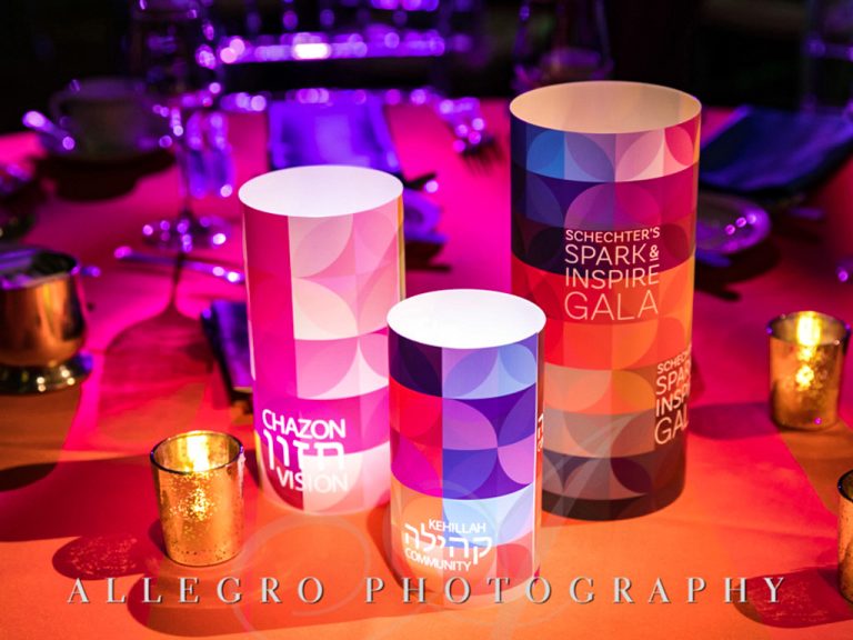 Lightup branded table centerpieces gallery - Illuminaria