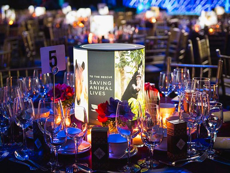 Lightup branded table centerpieces gallery - Illuminaria