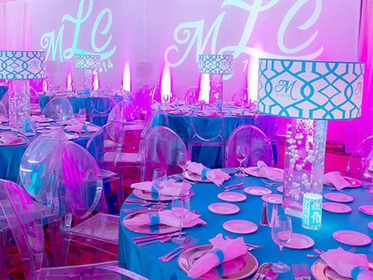 Lightup branded table centerpieces gallery - Illuminaria